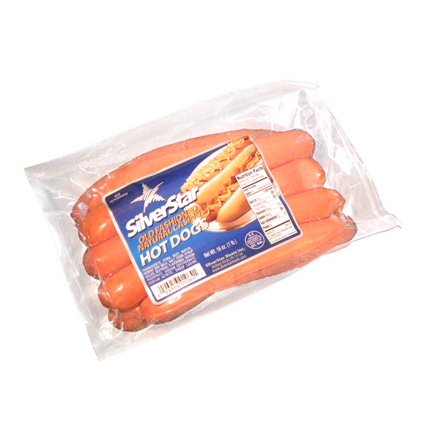 Natural Casing Franks - 1 lb package (8/pkg) | Silver Star Meats